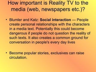 Year 10 Reality TV Revision | PPT