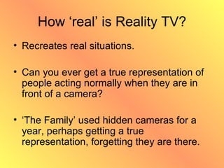 Year 10 Reality TV Revision | PPT