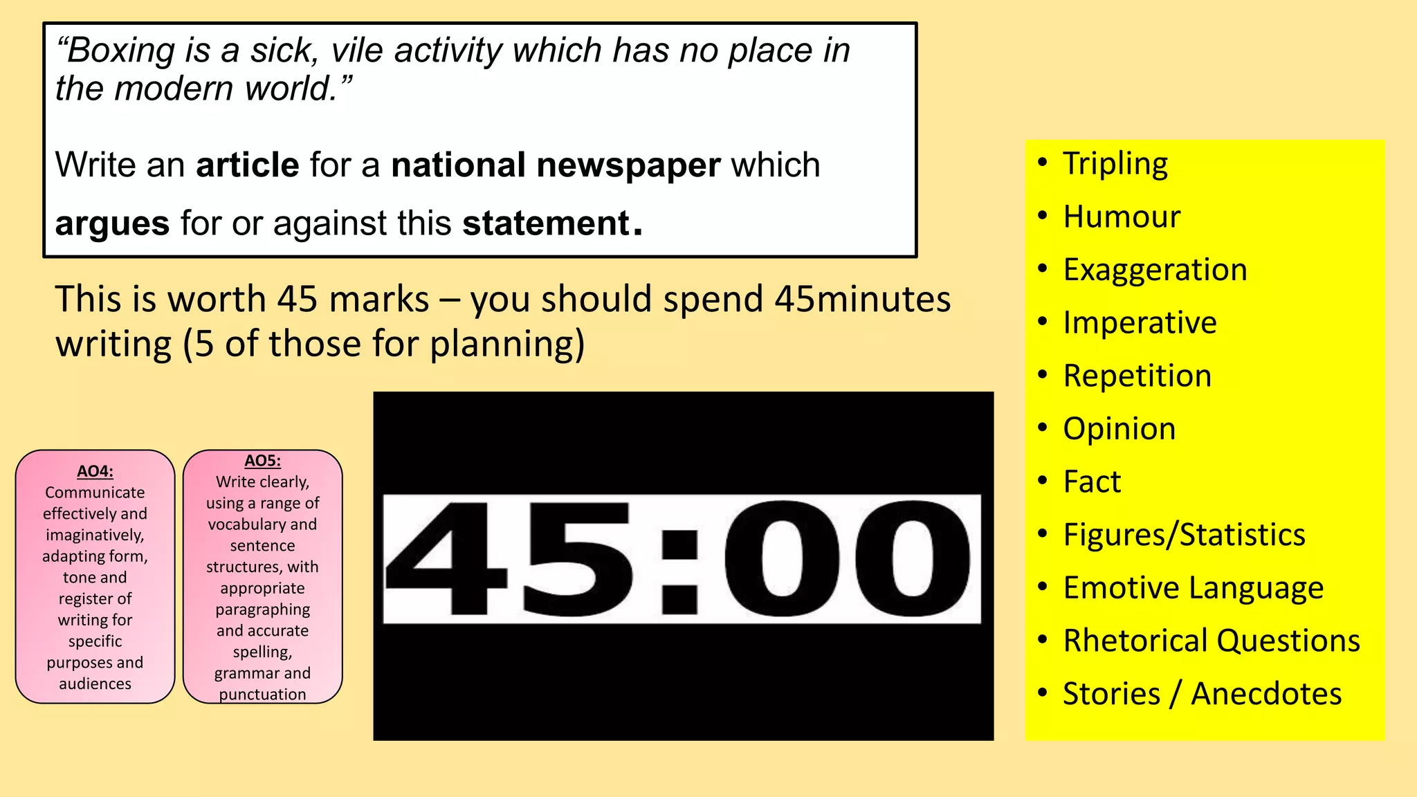 Year 10 iGCSE English Language writing | PPTX