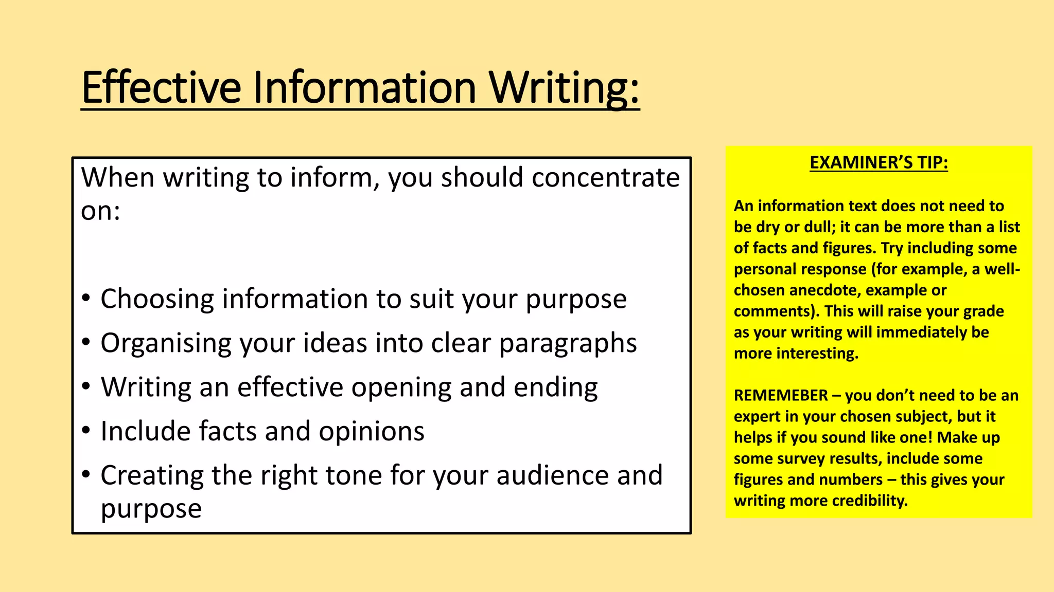 Year 10 iGCSE English Language writing | PPTX