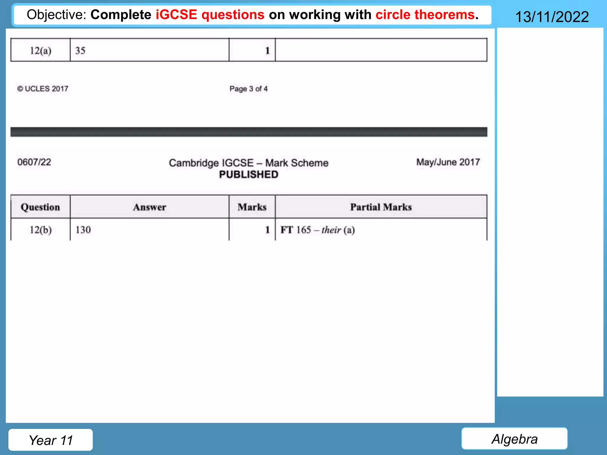 Year 11 Circle Theorems Igcse Questions 1 Pptx
