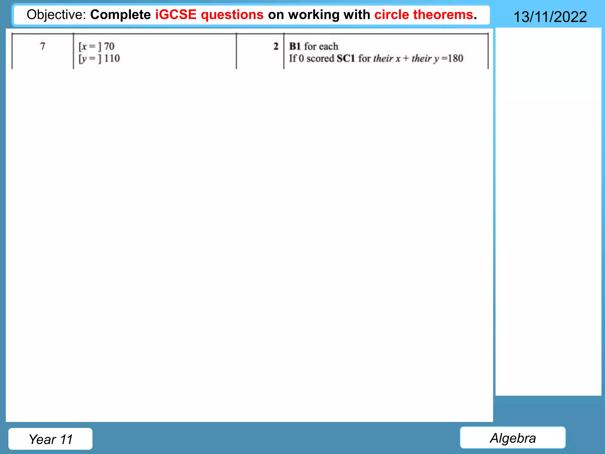 Year 11 Circle Theorems Igcse Questions 1 Pptx