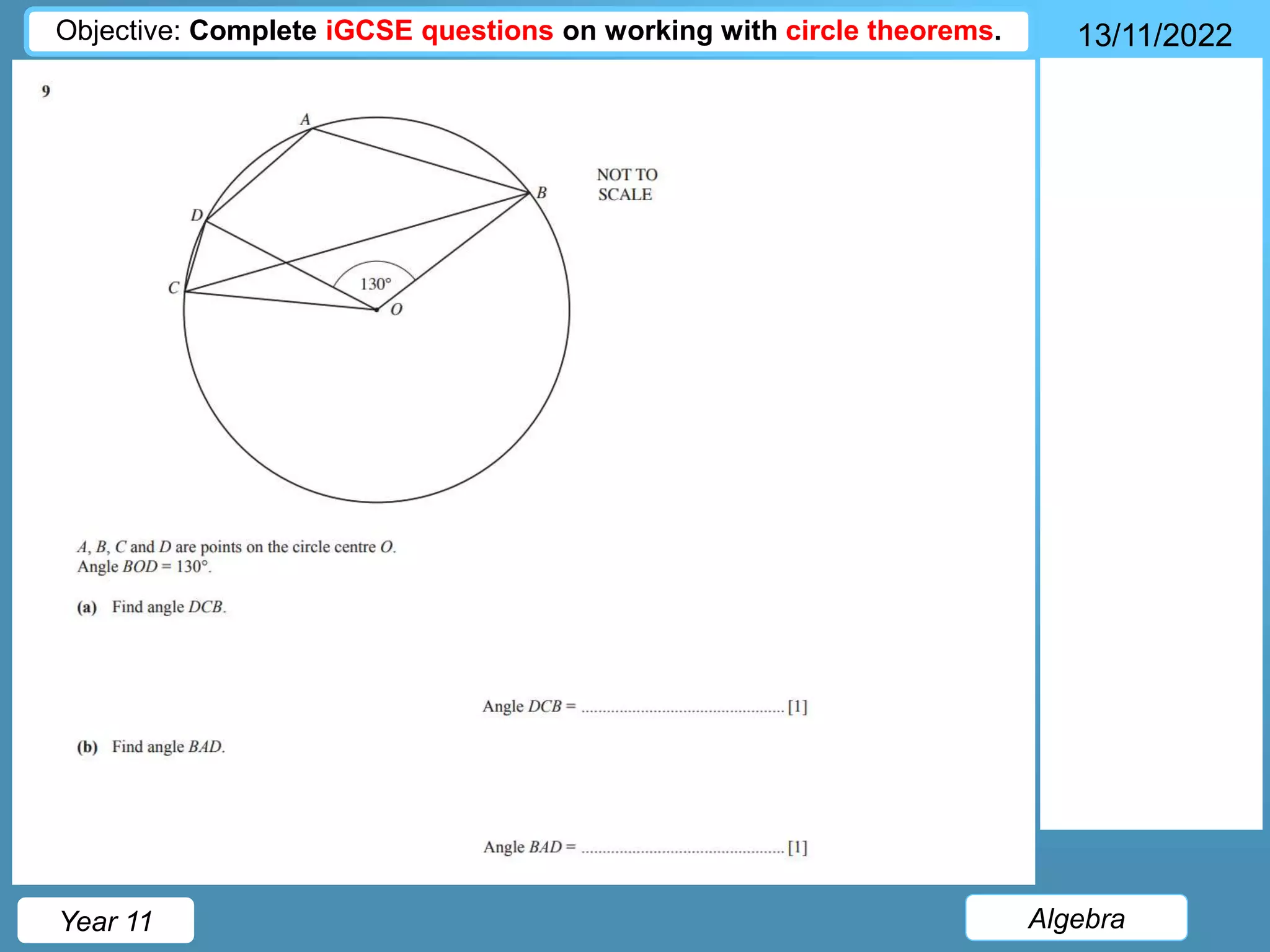 Year 11 Circle Theorems Igcse Questions 1 Pptx