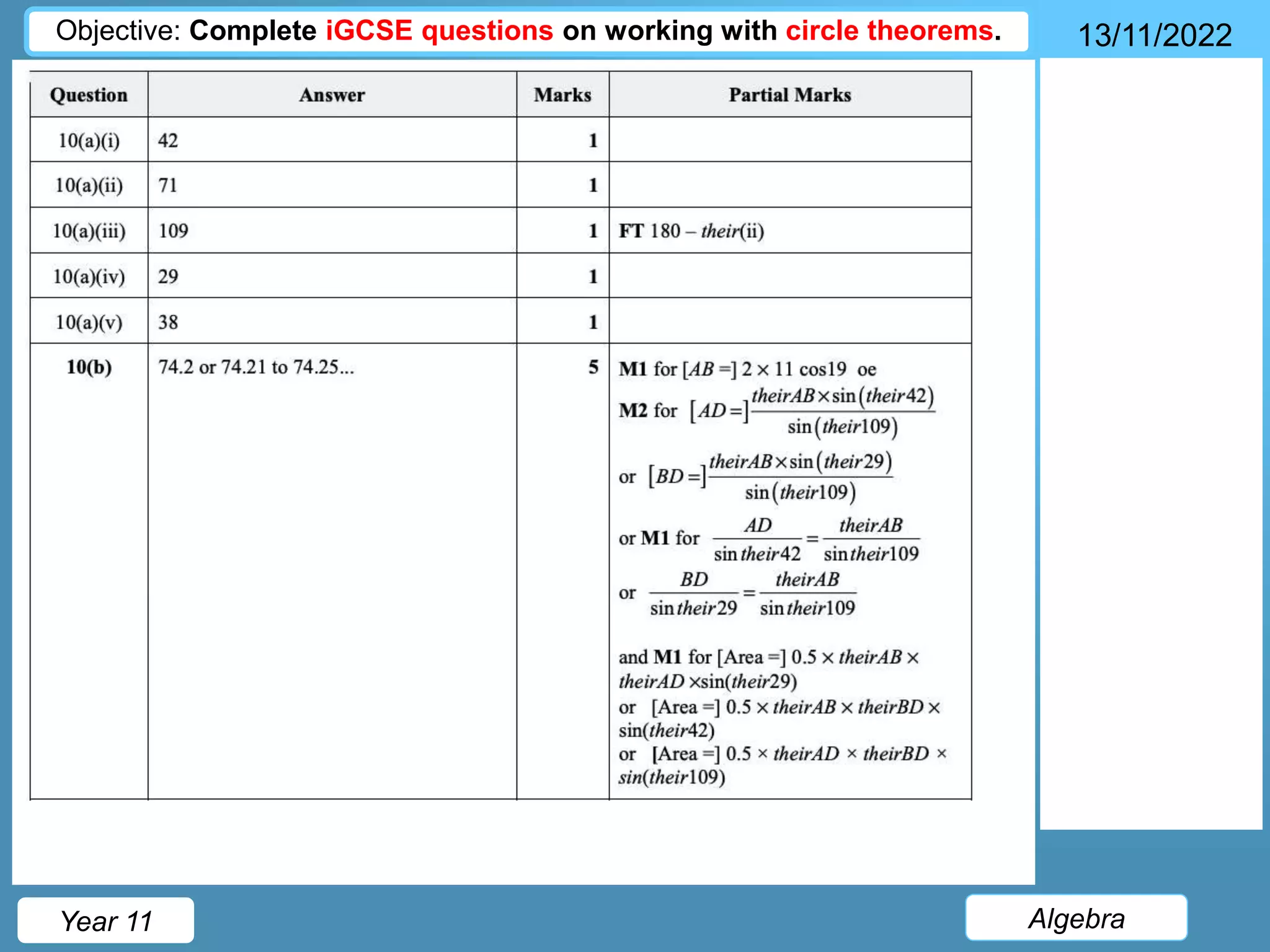 Year 11 Circle Theorems Igcse Questions 1 Pptx