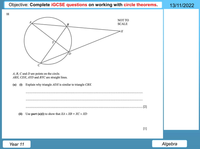 Year 11 Circle Theorems Igcse Questions 1 Pptx