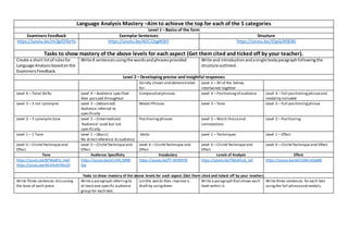 Mastery unit for language analysis - Year 11/12 | DOCX | Homework and ...
