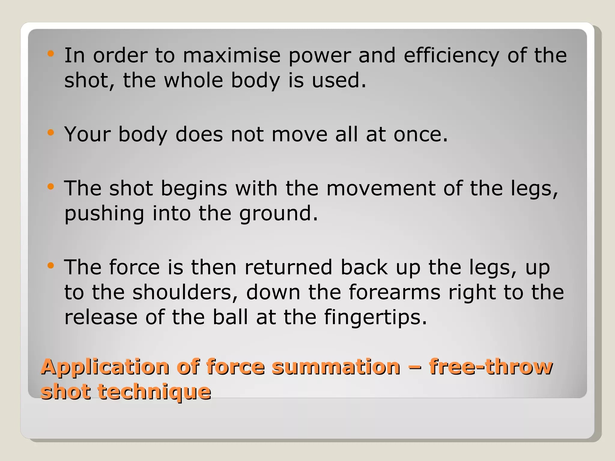 Year 11 biomechanics with levers, force summation | PPT