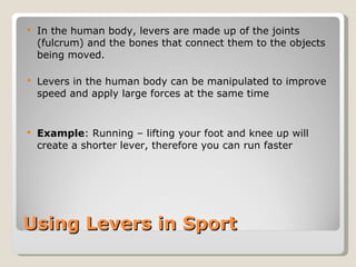 Year 11 biomechanics with levers, force summation | PPT