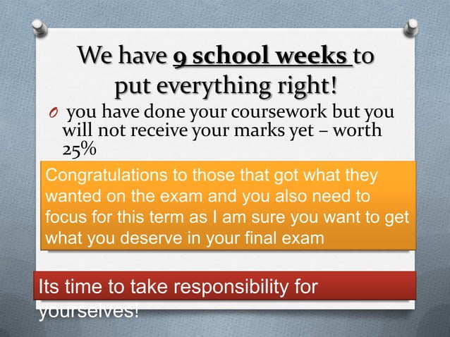 Year 11 first lesson back | PPT