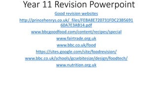 Year 11 food tech revision powerpoint | PPTX
