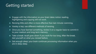 Year 11 memory and recall | PPT