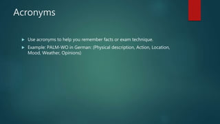 Year 11 memory and recall | PPT