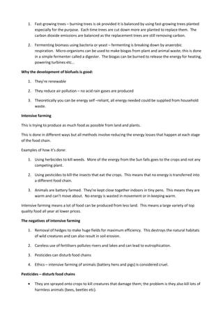 Year 11 Module B4 Revision Notes | DOC