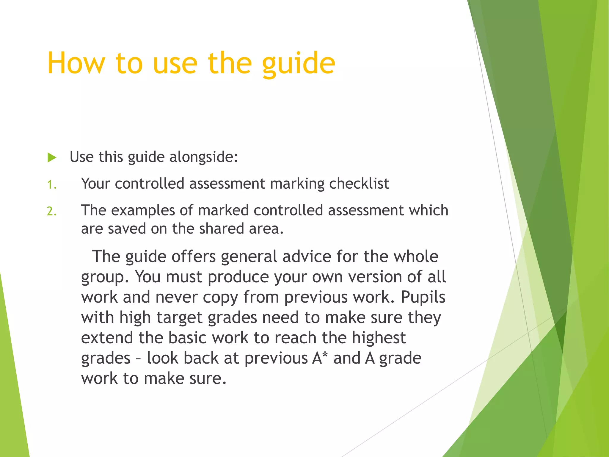 Year 11 product design guide to controlled assessment | PPTX