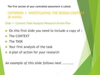 Year 11 product design guide to controlled assessment | PPTX