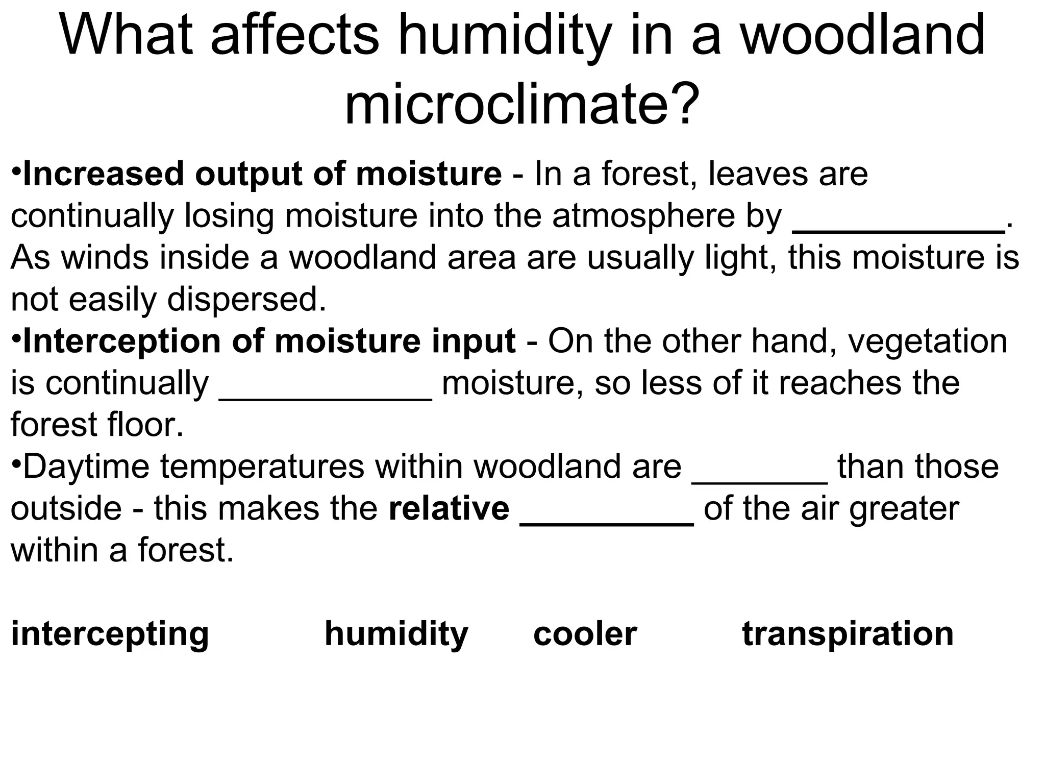 Year 12 Microclimate & Nutrient Cycling | PPT