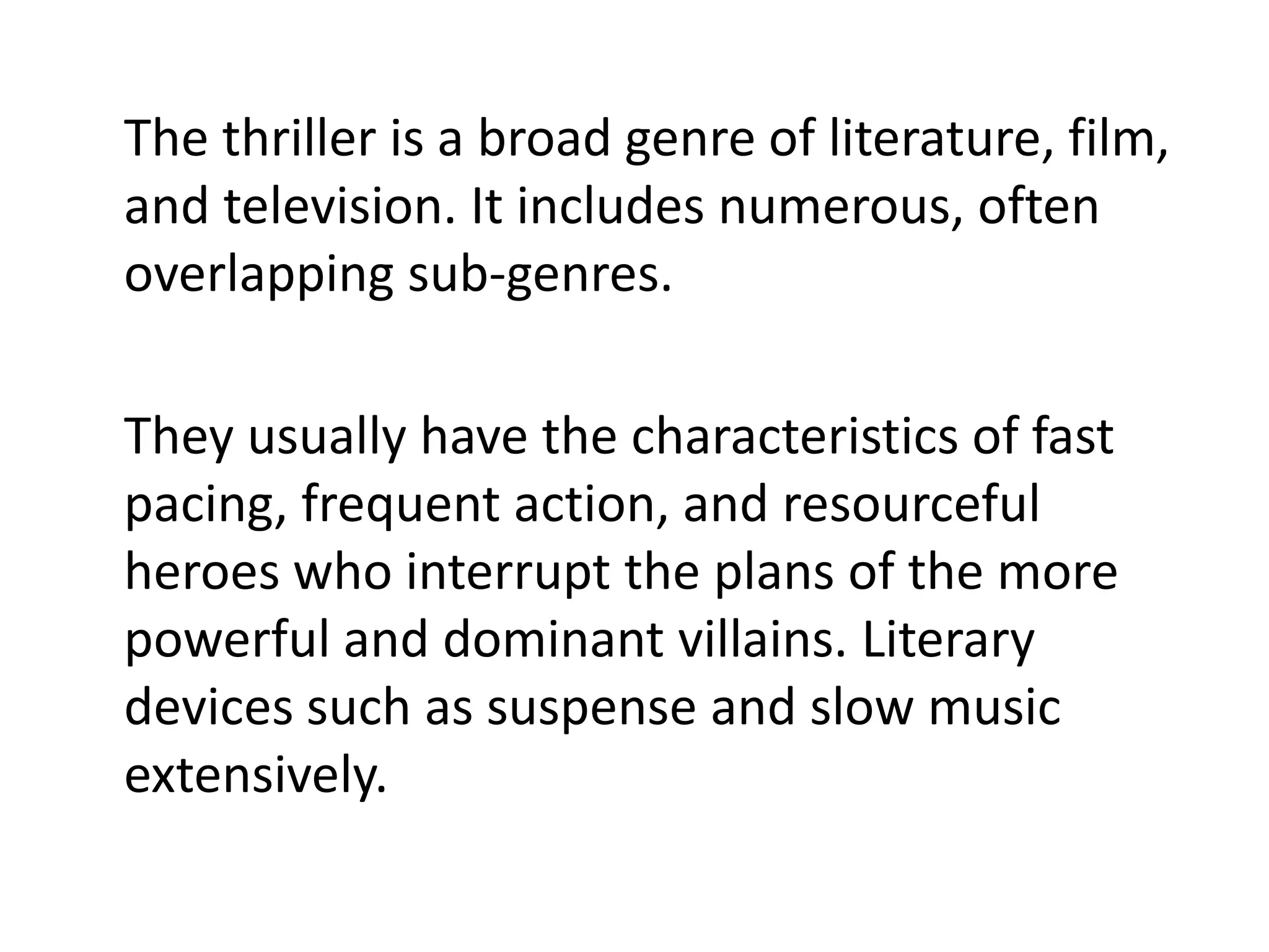 The History Of Thrillers | PPTX