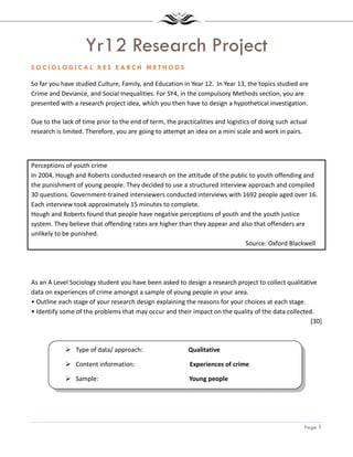 Year 12 research project | PDF | Crime & Harmful Acts to Individuals ...