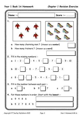 Year 1a Homework Pack sample AUSTRALIA | PDF