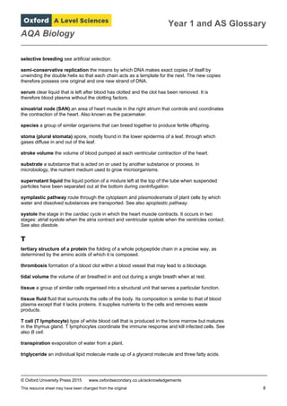 Year 1 and AS Biology keywords 2015 Spec | PDF | Genetics | Science