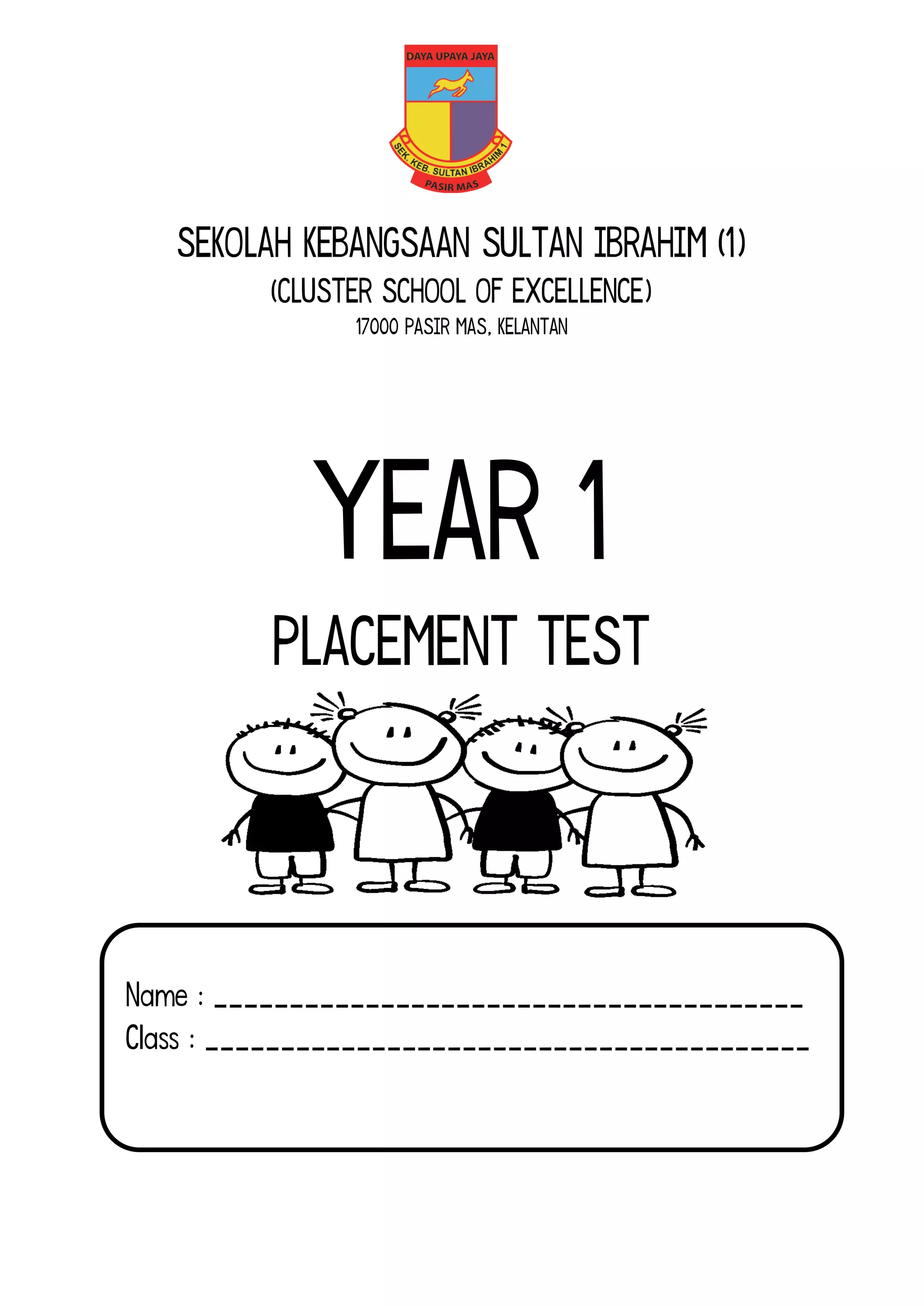 Year 1 dlp placement test (2) | PDF