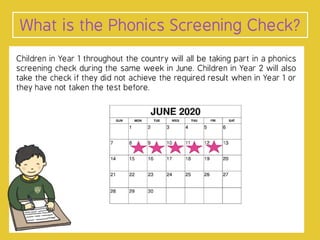 Year 1 phonics screeening check presentation for parents | PPTX