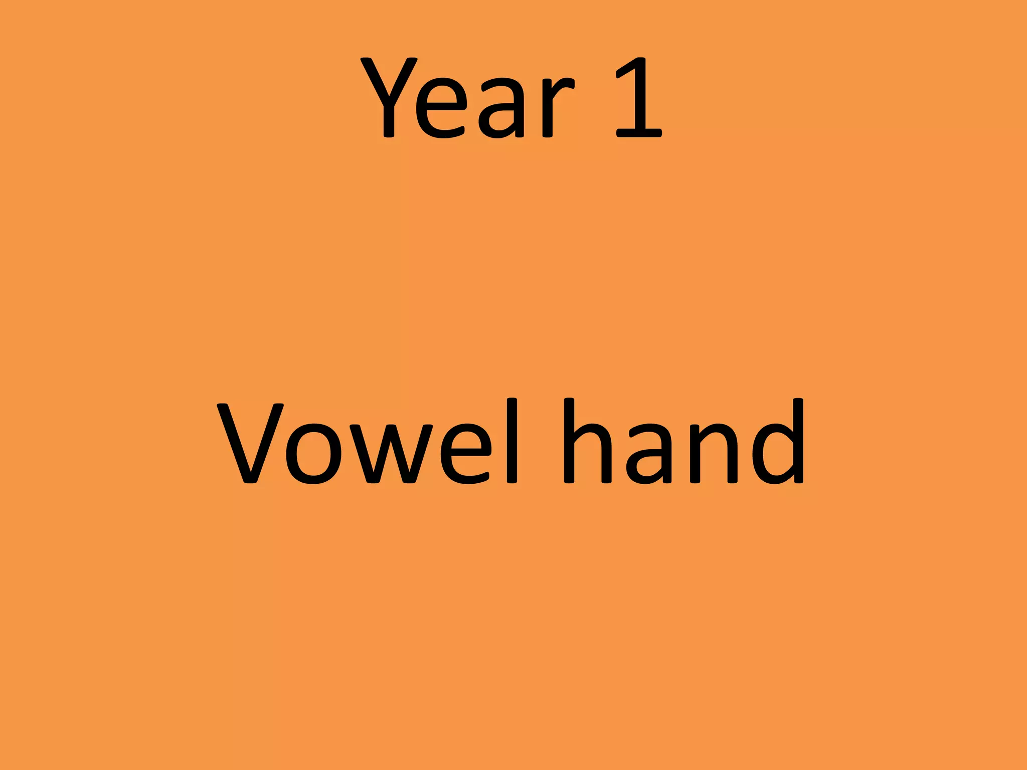 Year 1 vowel hand 7 | PPTX