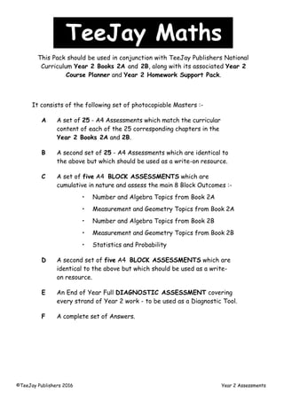 Australian Year 2 Assessment Sample | PDF