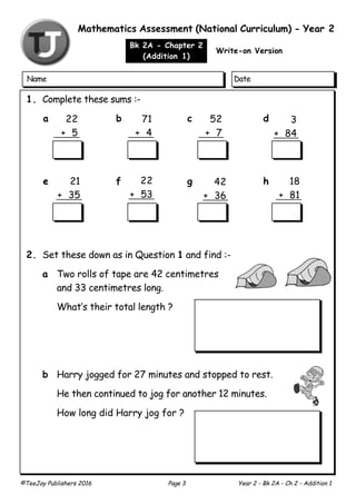 Australian Year 2 Assessment Sample | PDF