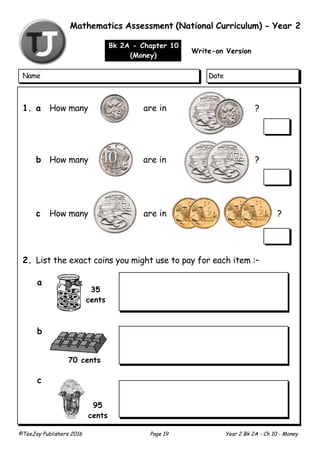 Australian Year 2 Assessment Sample | PDF