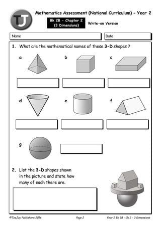 Australian Year 2 Assessment Sample | PDF