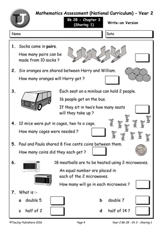 Australian Year 2 Assessment Sample | PDF