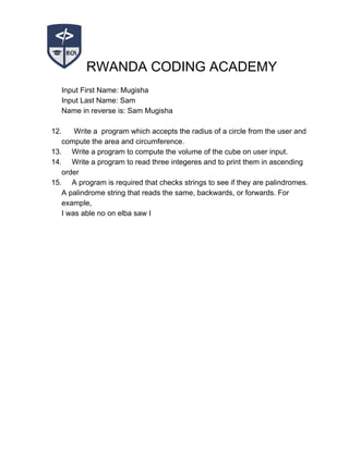 Year 2 dsa c++ exercises on user defined functions | PDF | Free Download