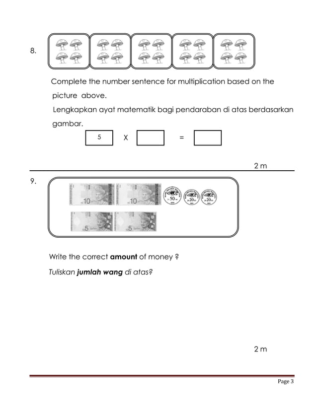 Year 2 mathematics exercises | PDF