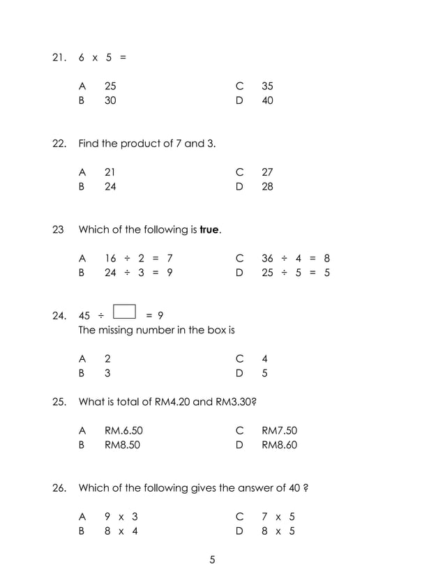 MID YEAR EXAMINATION MATHEMATICS YEAR 2