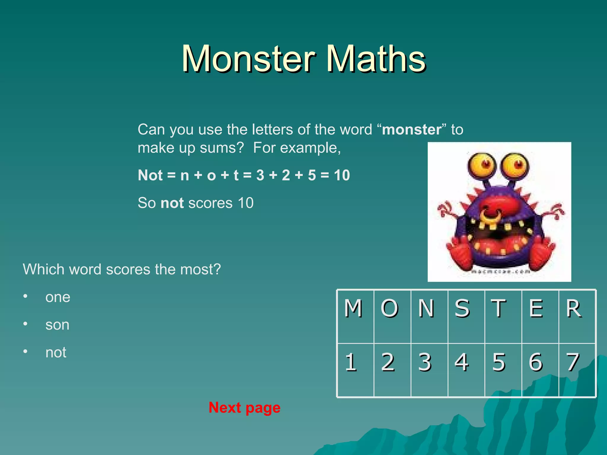 Year 4 monster maths - Qwizdom ppt. | PPT | Education