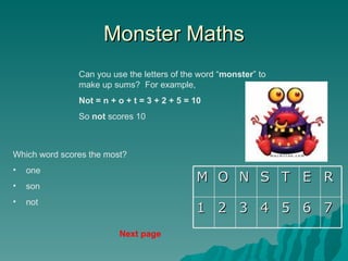 Year 4 monster maths - Qwizdom ppt. | PPT | Education