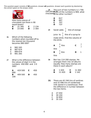 Year 5 mathematics exercises | PDF