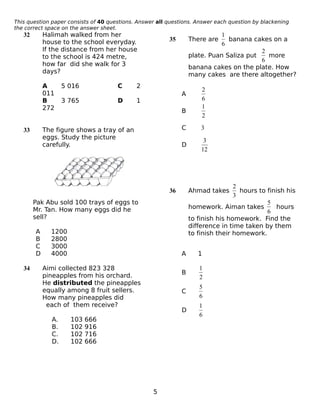 Year 5 mathematics exercises | PDF