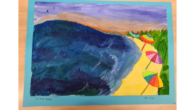 Year 5 one point perspective seascapes | PPTX