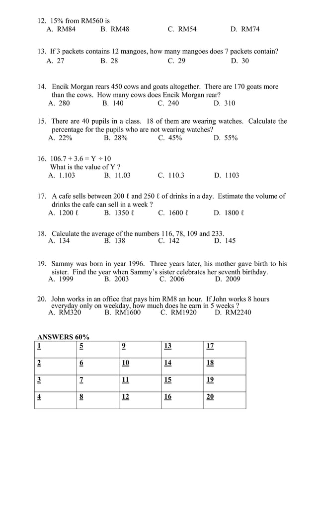 Year 6 mathematics | PDF | Educational Assessment | Education