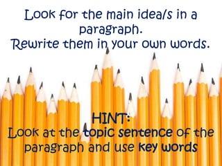 Year 6 note taking presentation | PPTX