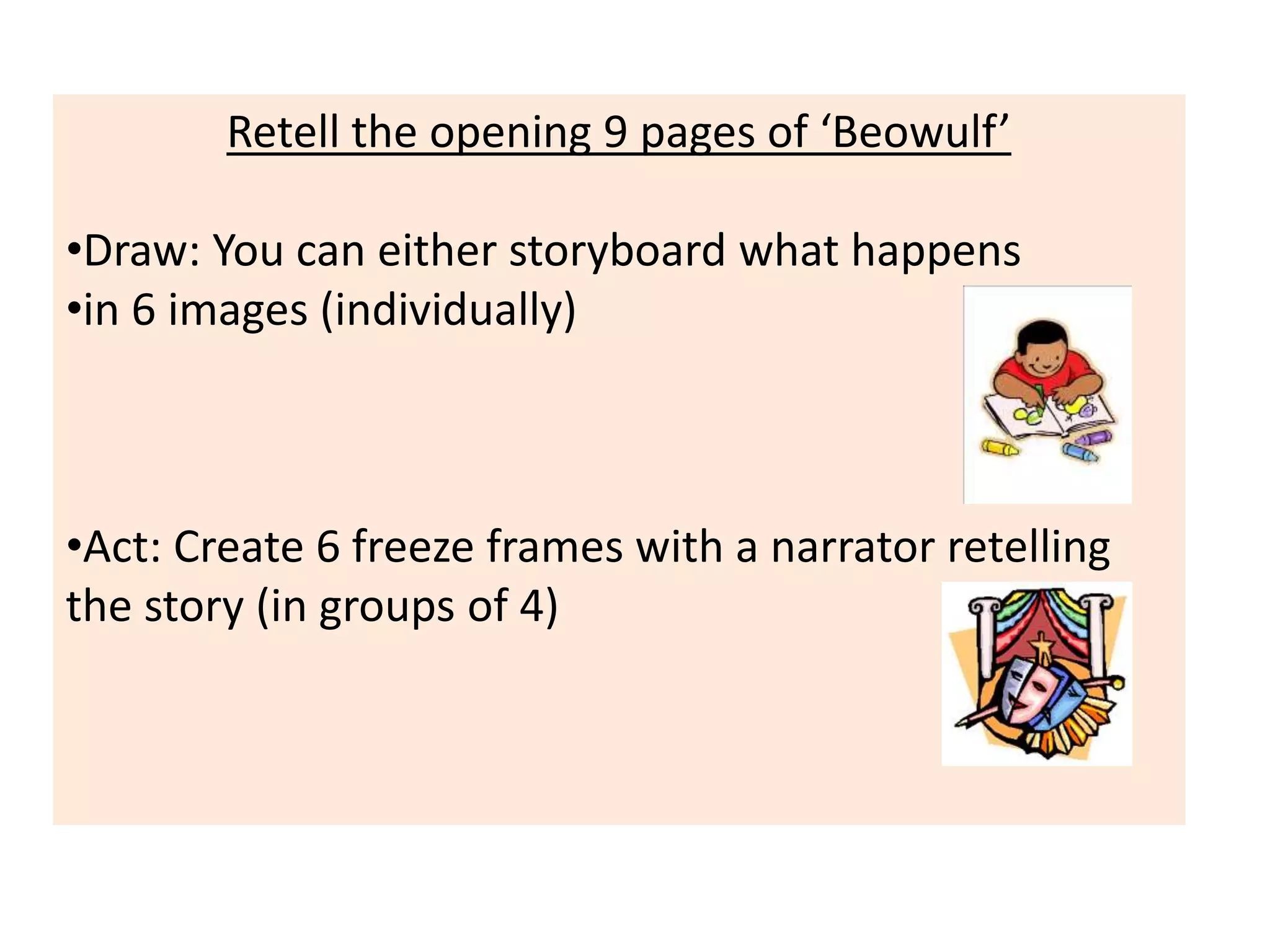 Year 7 Beowulf - How to tell a story | PPTX