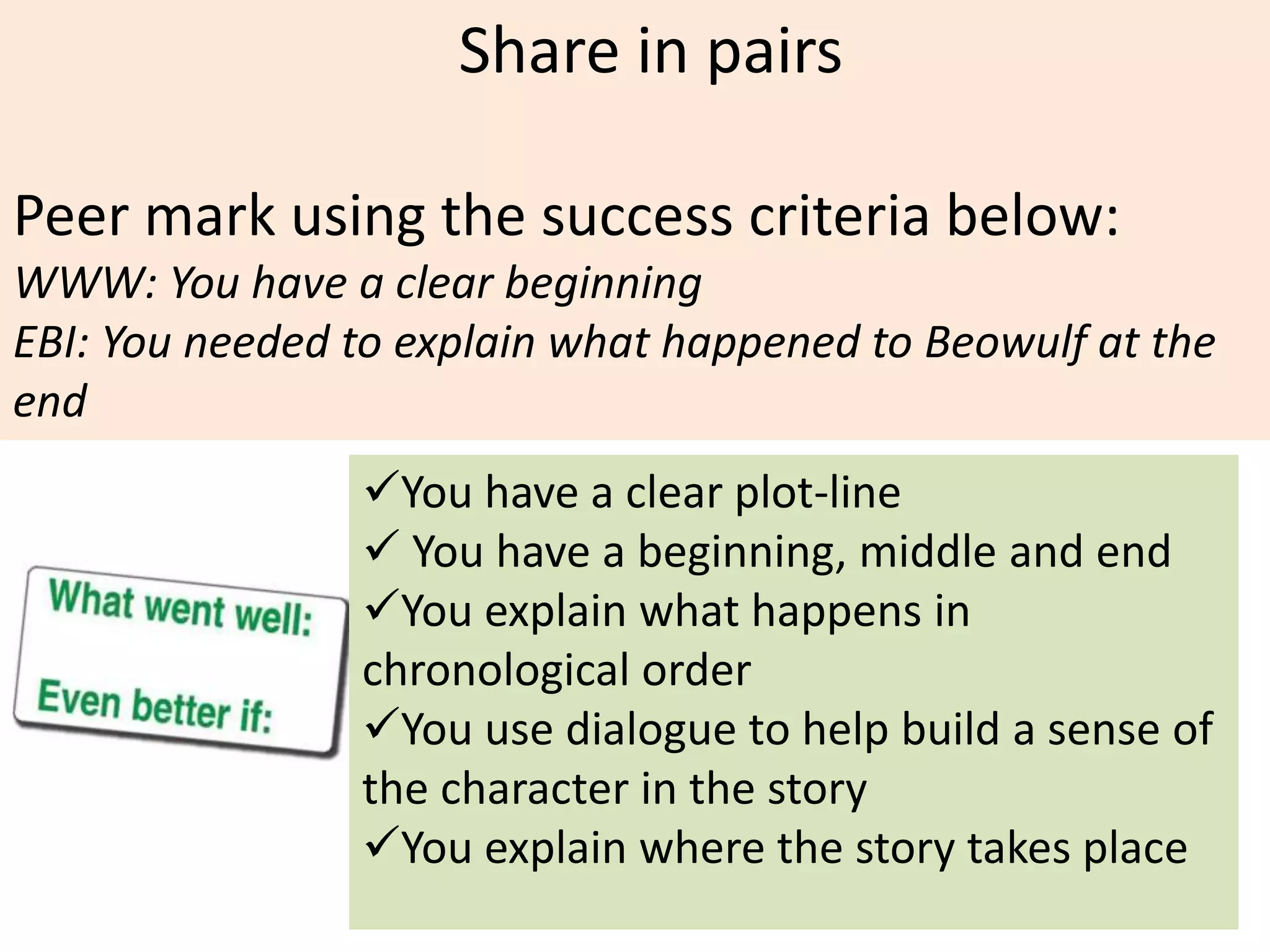 Year 7 Beowulf - How to tell a story | PPTX