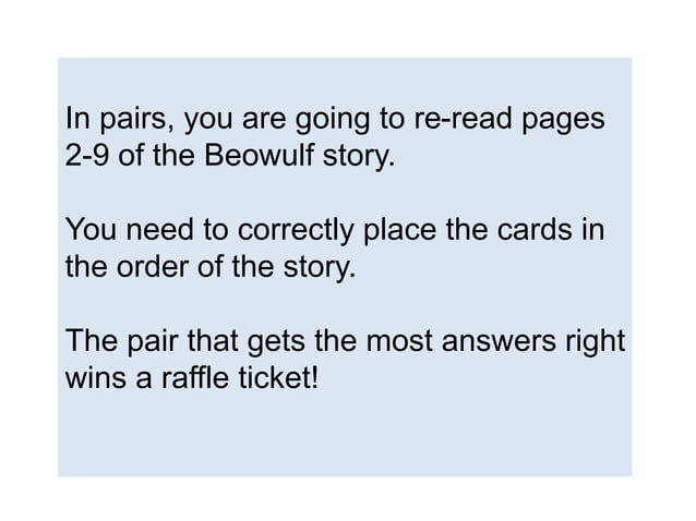 Year 7 Beowulf - How to tell a story | PPTX