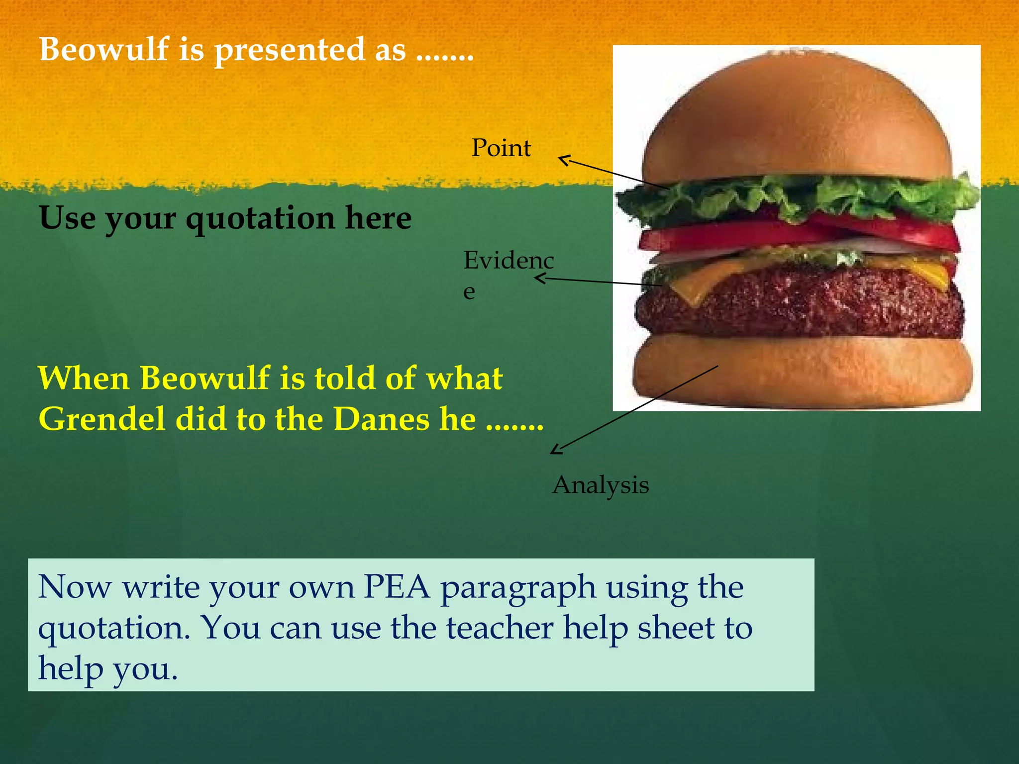 Year 7 - Beowulf - How to PEE | PPT