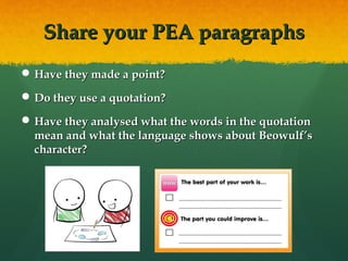 Year 7 - Beowulf - How to PEE | PPT