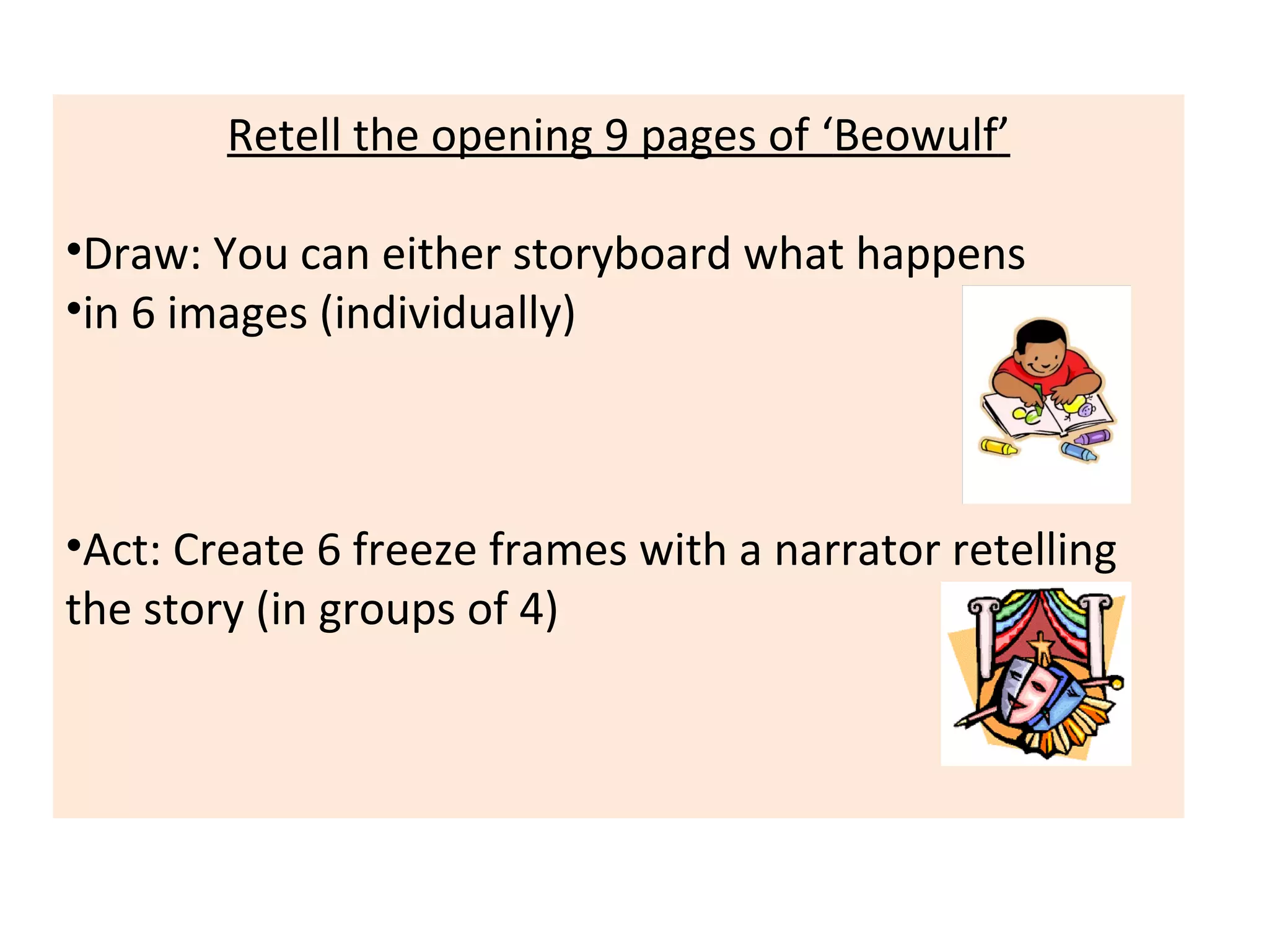 Year 7 - Beowulf - Storyboarding and analysis | PPT