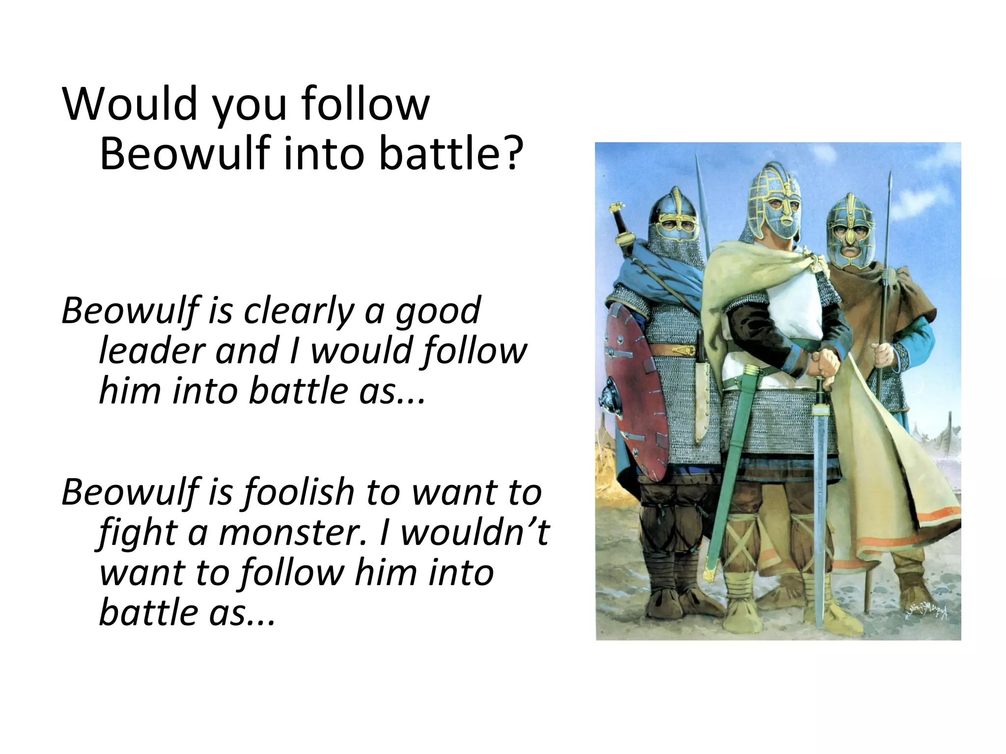 Year 7 - Beowulf - Storyboarding and analysis | PPT
