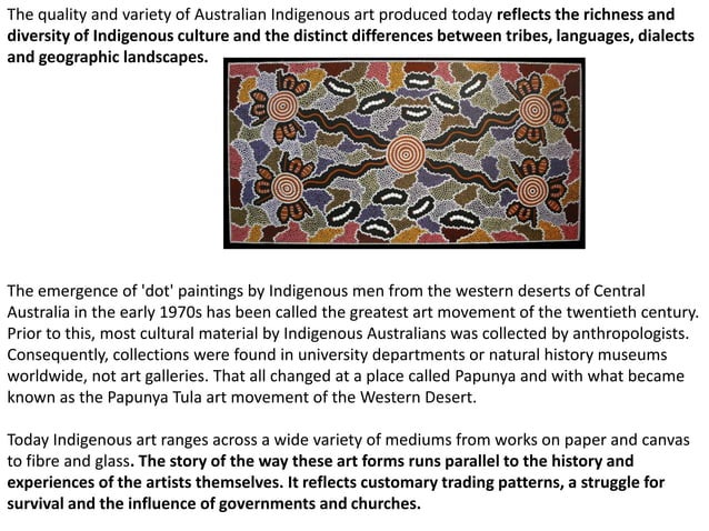 Australian Aboriginal Culture in Art | PPTX | Woodworking | Arts and Crafts